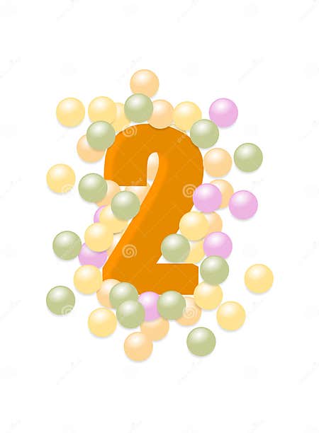 Number Two in Colored Balls Stock Vector - Illustration of font, party ...