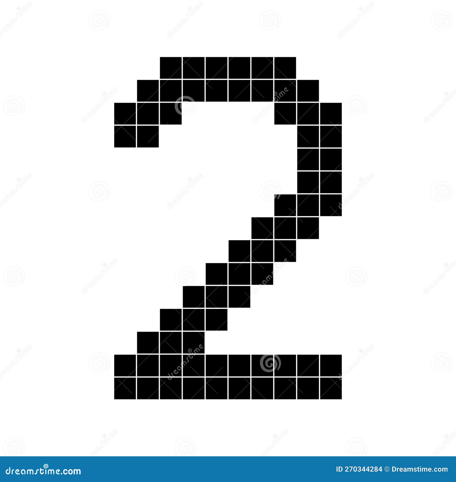 Number 2 Two 3d Cube Pixel Shape Minecraft 8 Bit Vector Illustration ...