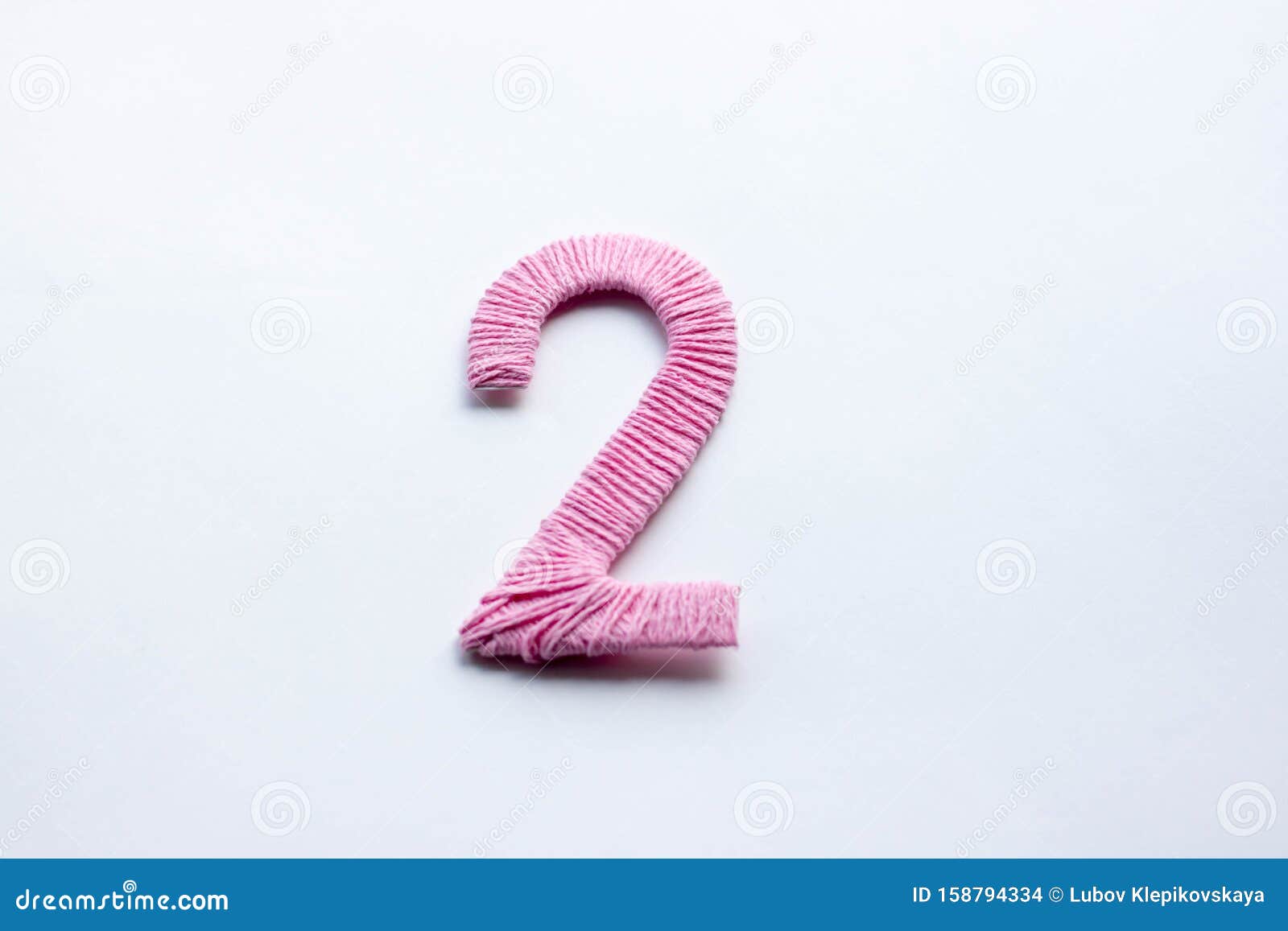 Number Two, Decorative Numeral on Pink Surface Stock Photo - Image of ...