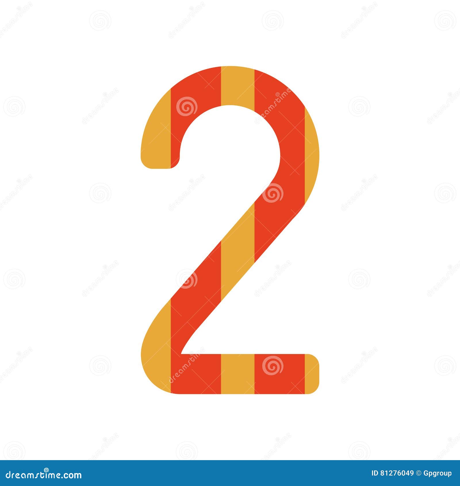 Number Two Design with Colorful Striped Stock Illustration ...