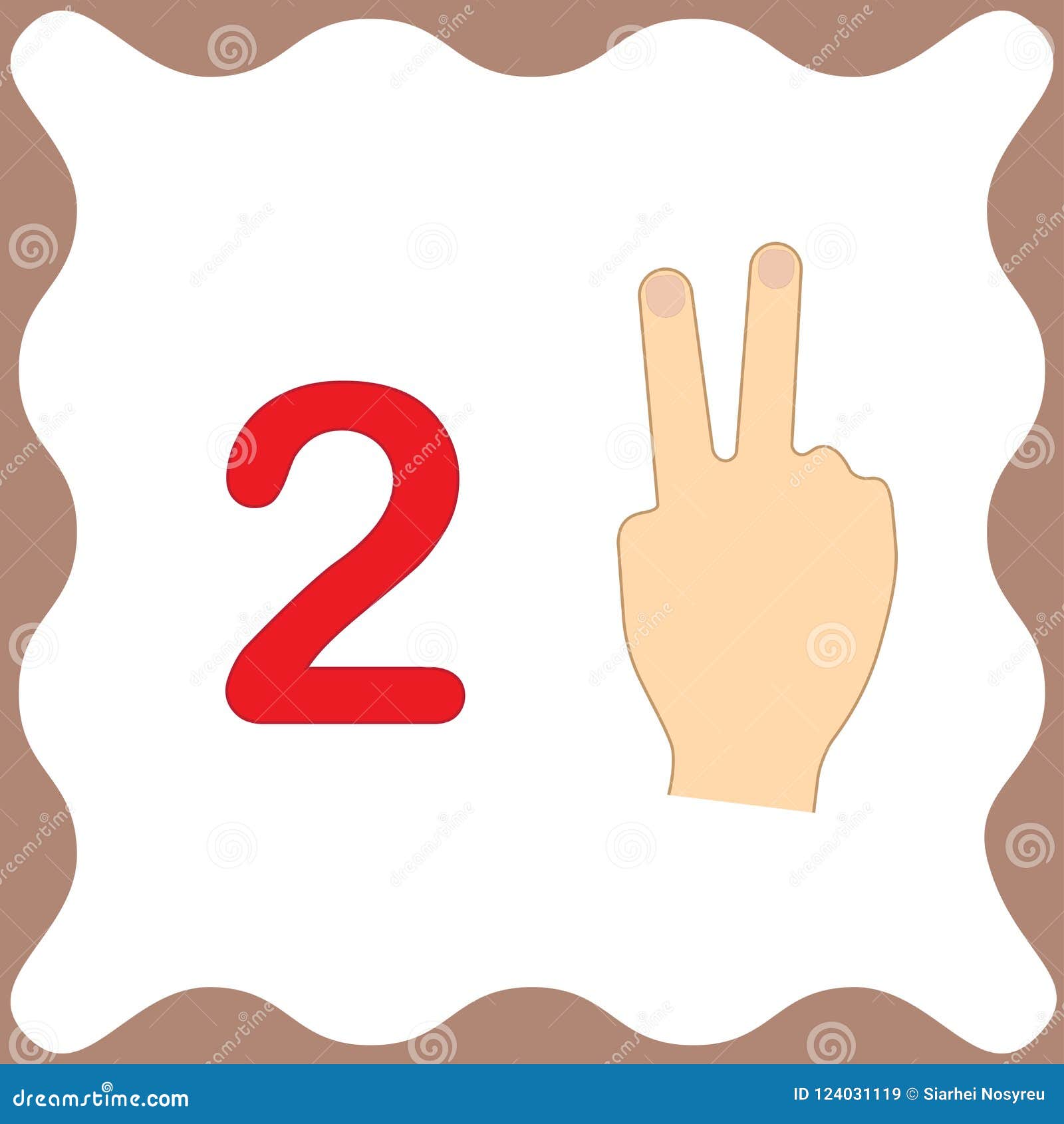 Number 2 Two, Educational Card, Learning Counting with Fingers Stock ... Number 2 Two, Educational Card, Learning Counting with Fingers Stock ...