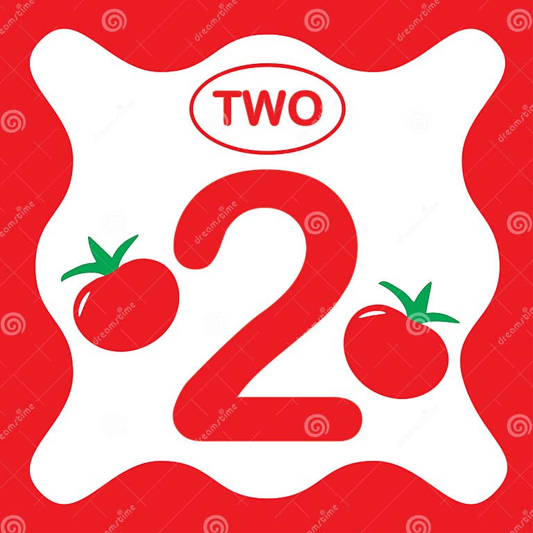 Number 2 Two, Educational Card, Learning Counting Stock Vector ...
