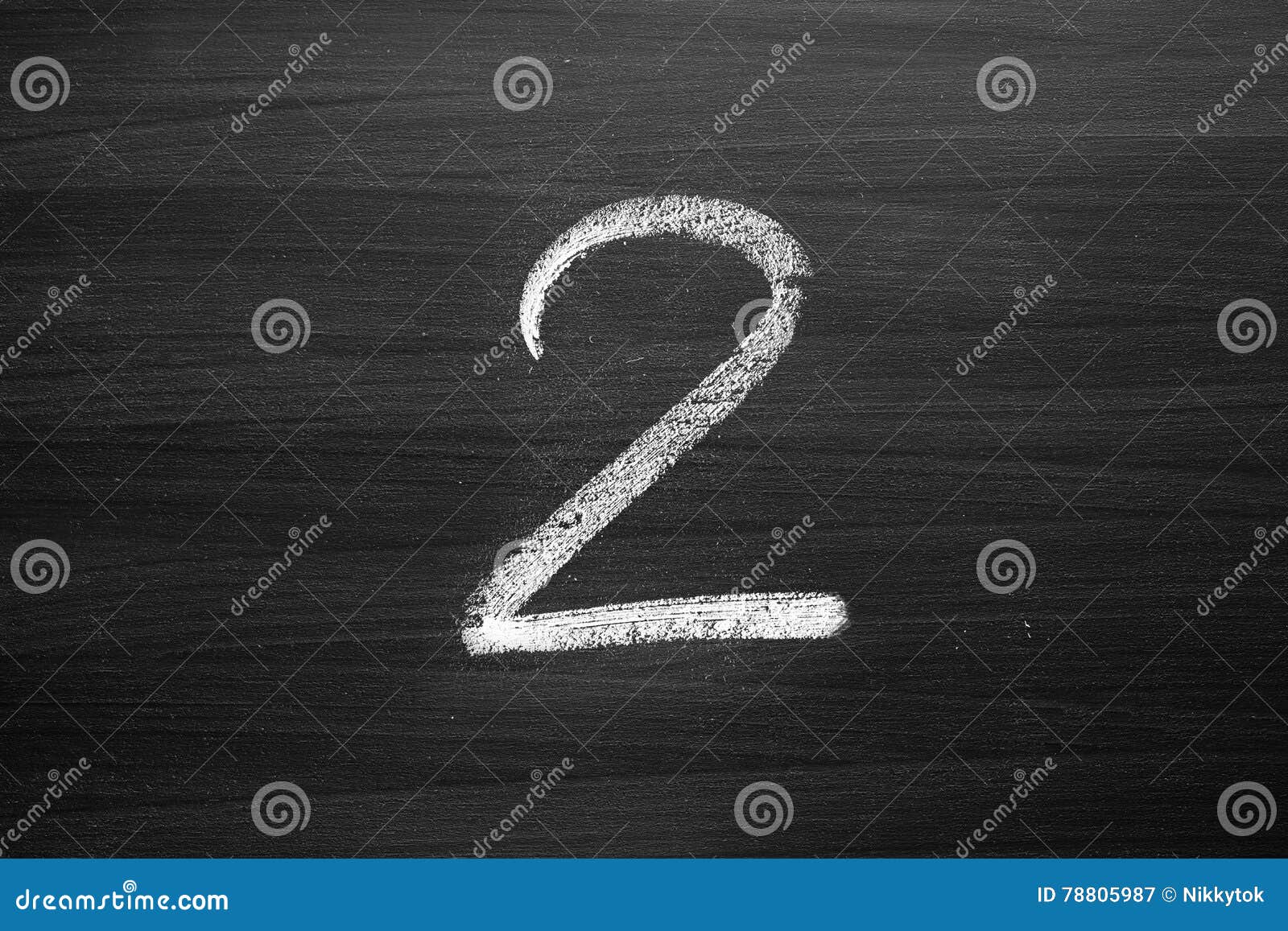 Number Two Enumeration Written with a Chalk Stock Image - Image of ...