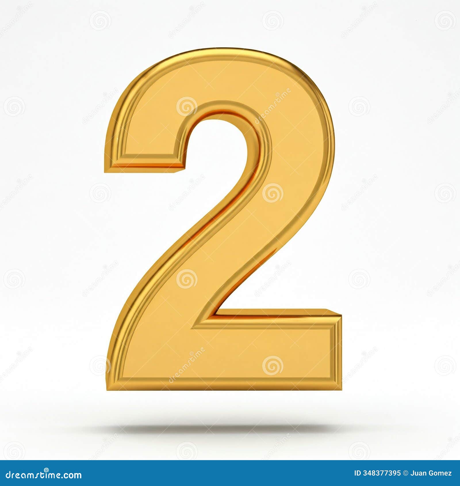 Number Two in Gold Color 3d Model Stock Illustration - Illustration of ...