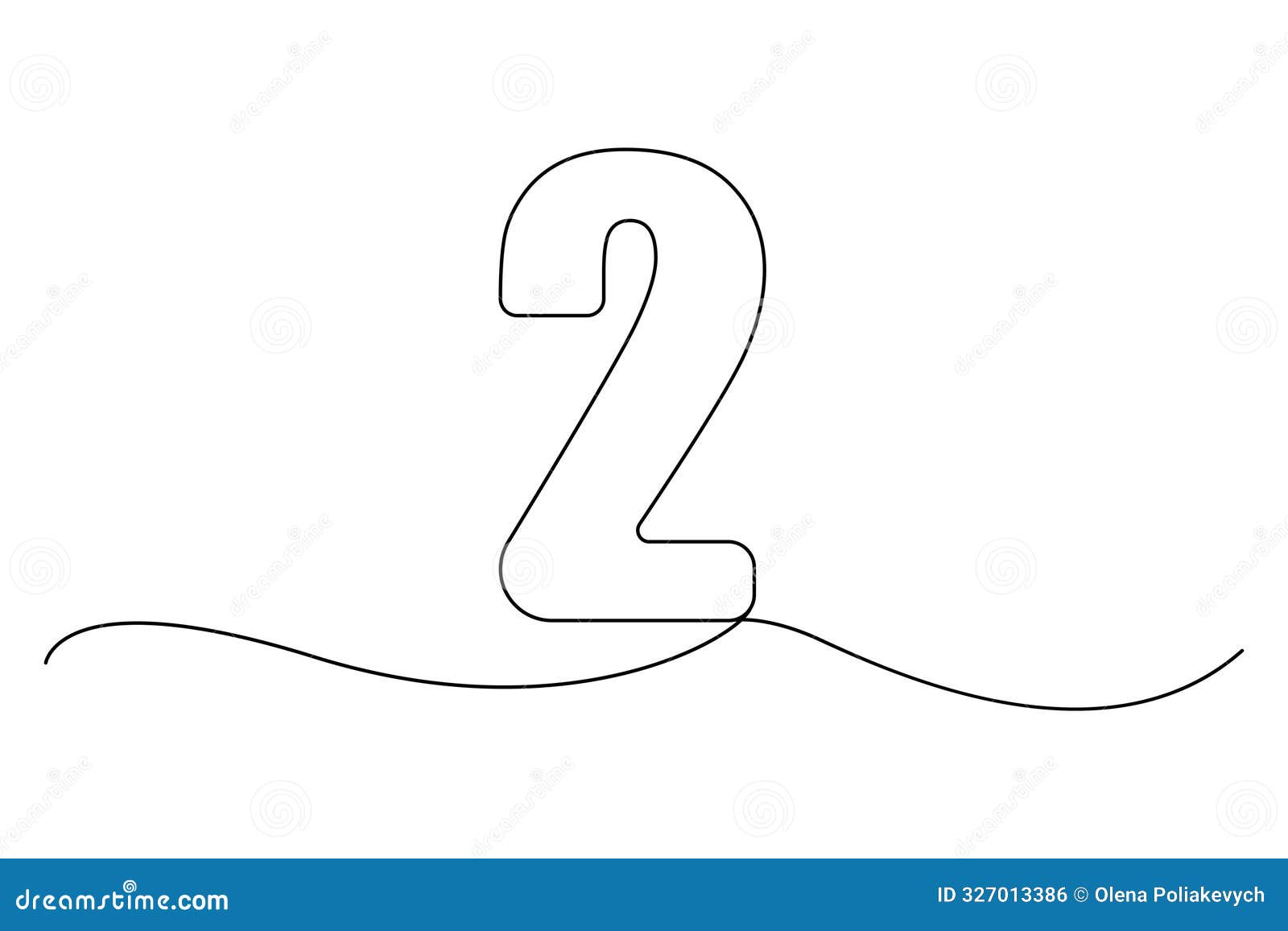 Number Two Icon. Minimalist Line Vector. Simple Numeric Design. Clean ...