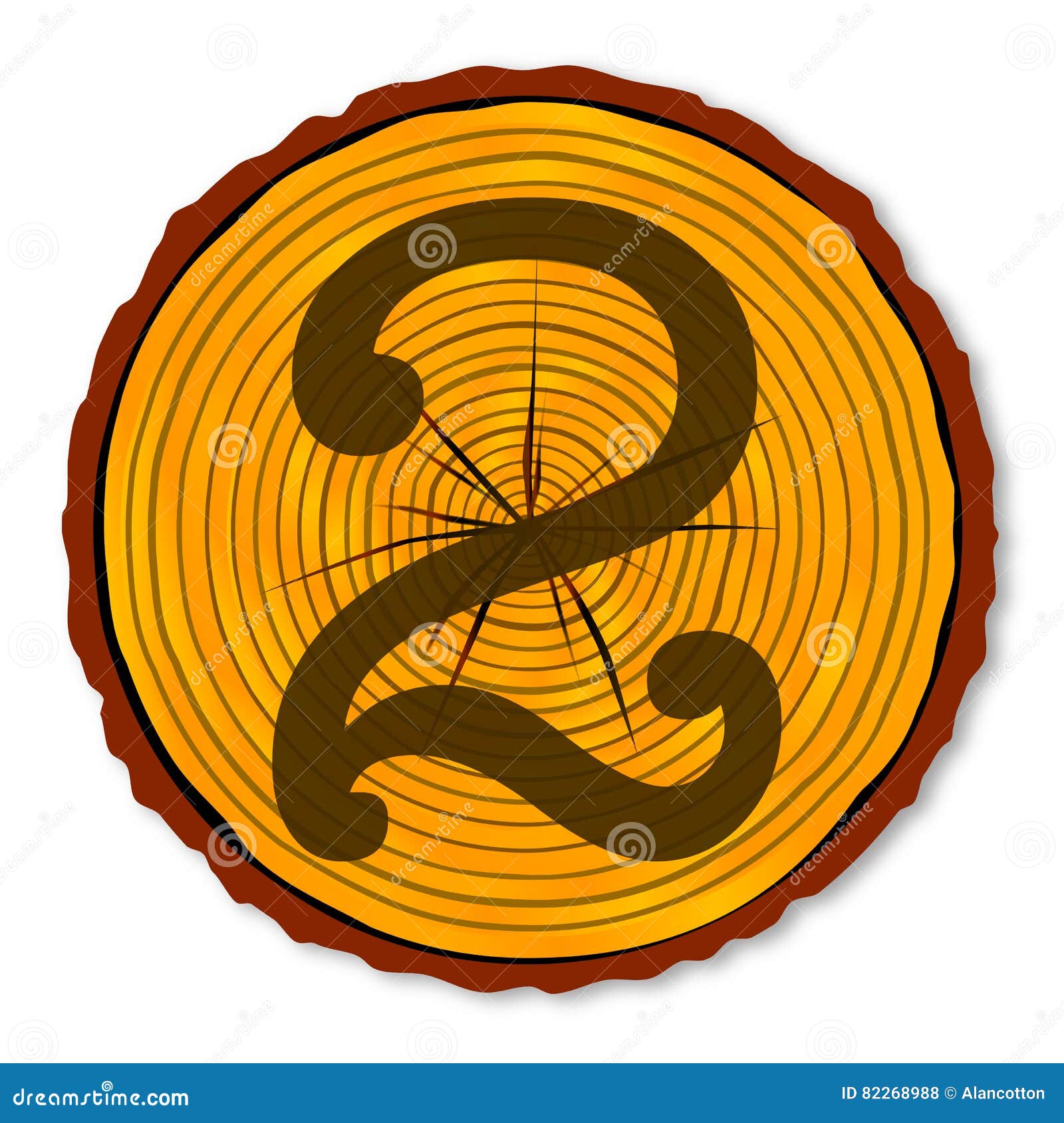 Number Two Log stock illustration. Illustration of branded - 82268988