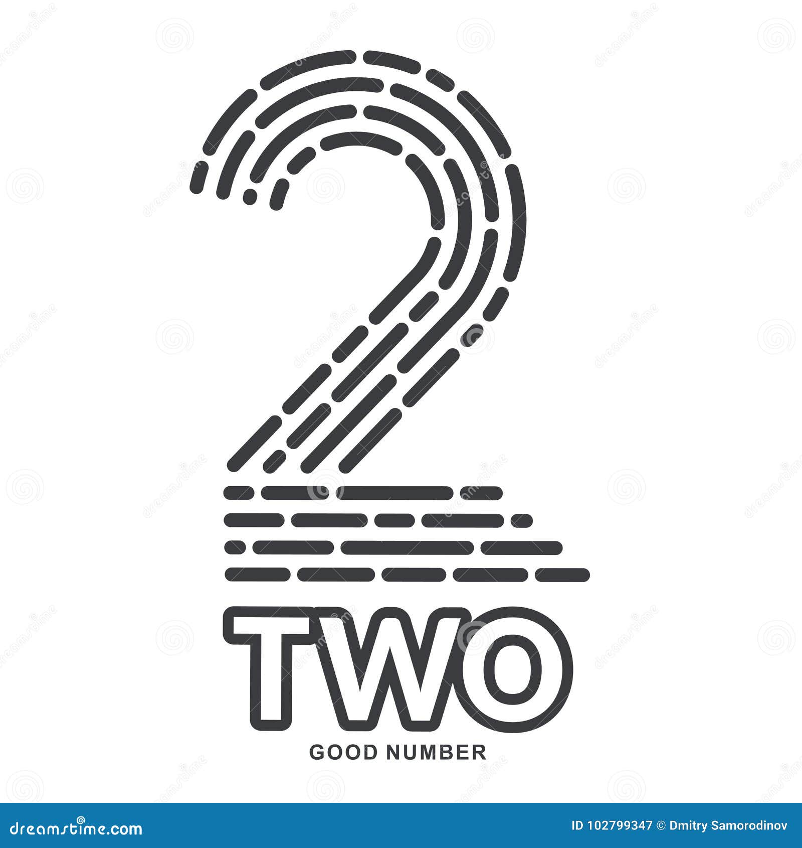 Numeric logo two stock illustration. Illustration of modern - 102799347