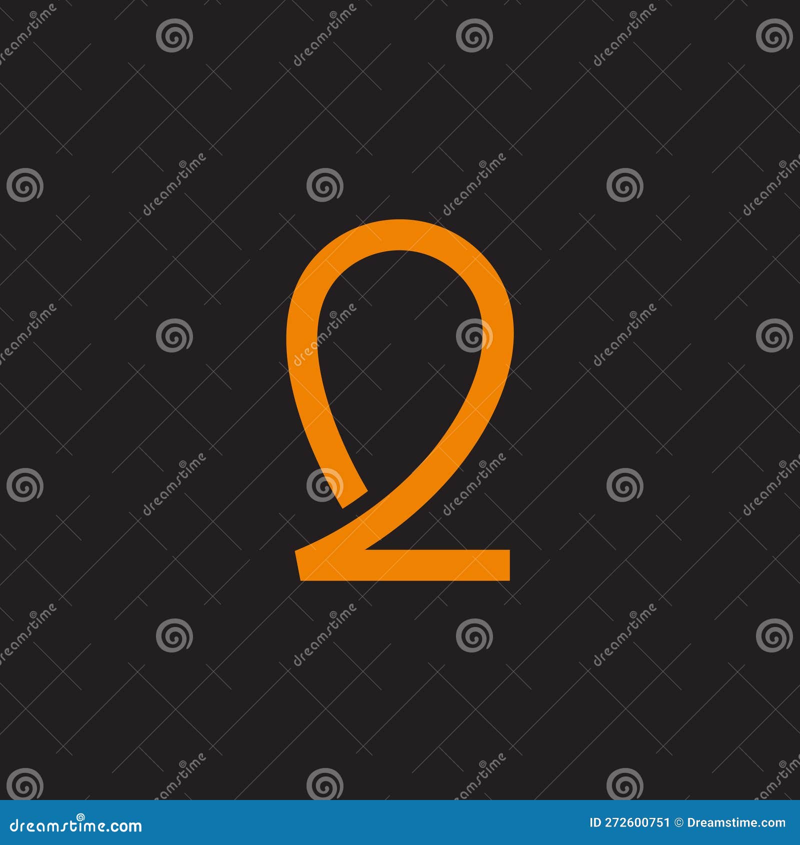 Number 2 Two Loop Line Simple Logo Stock Vector - Illustration of shape ...