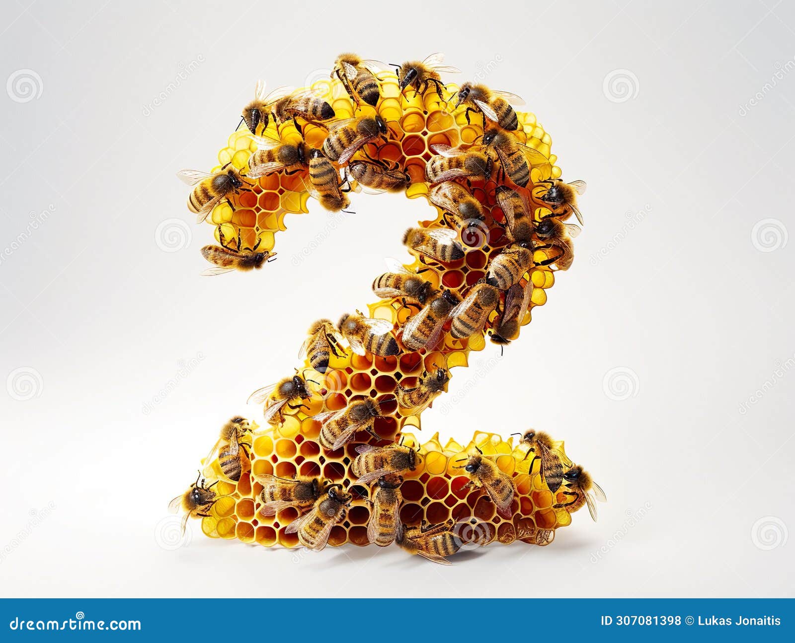 Number Two Made of Honey Comb Stock Illustration - Illustration of ...