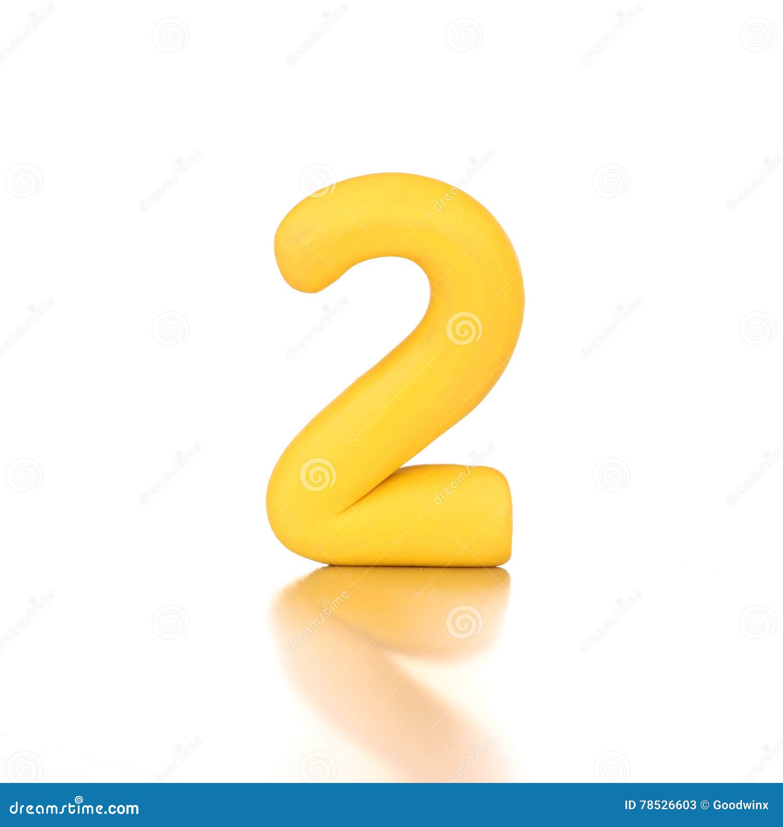 Number Two 2 Made of Yellow Plasticine Isolated Stock Image - Image of ...