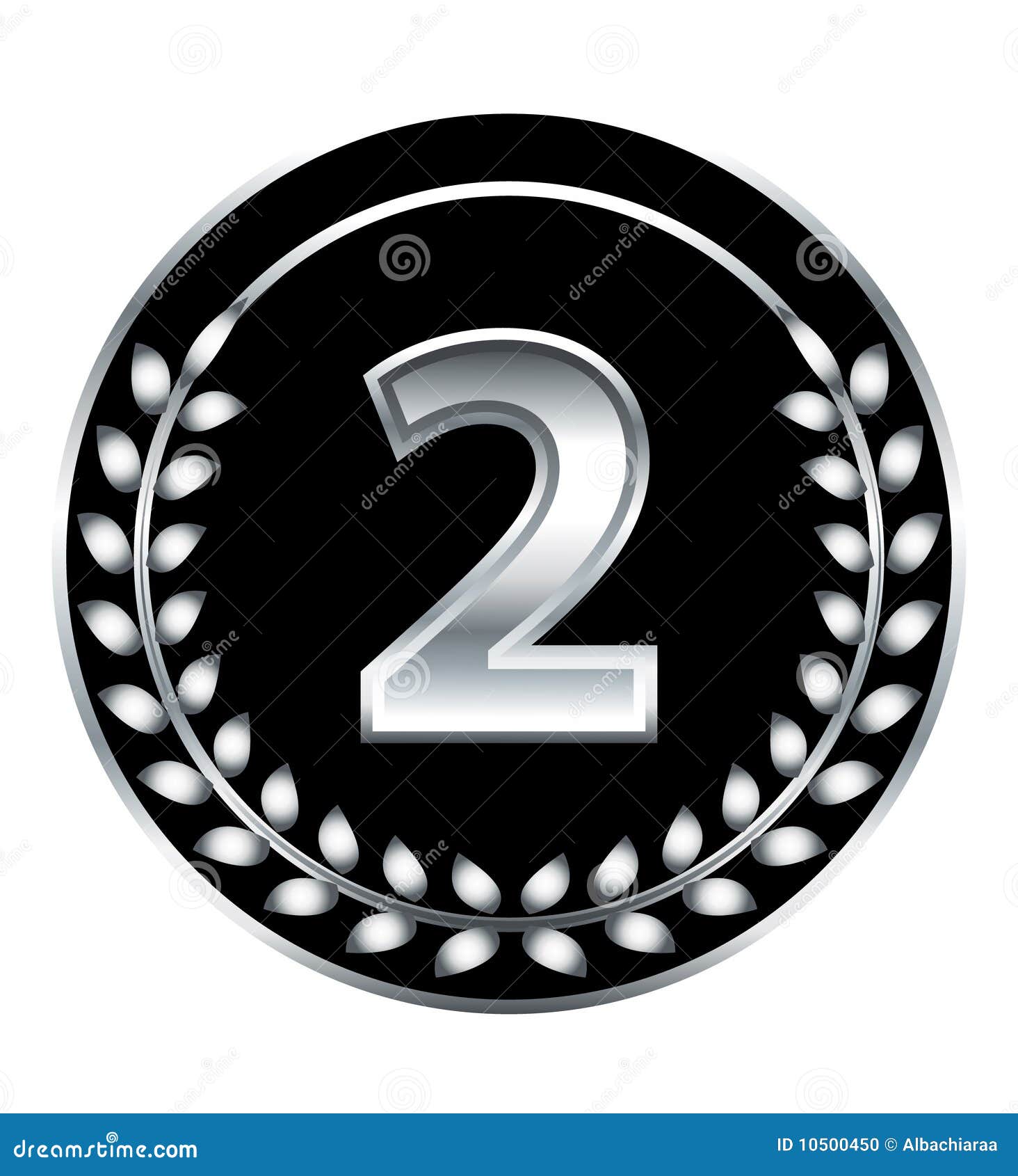 Number two medal stock vector. Illustration of number - 10500450