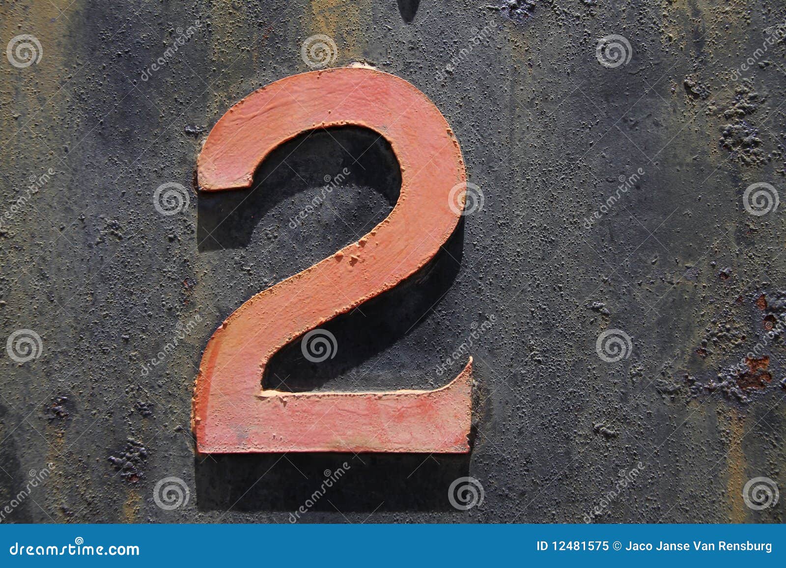 Number two metal on rust stock image. Image of metal - 12481575