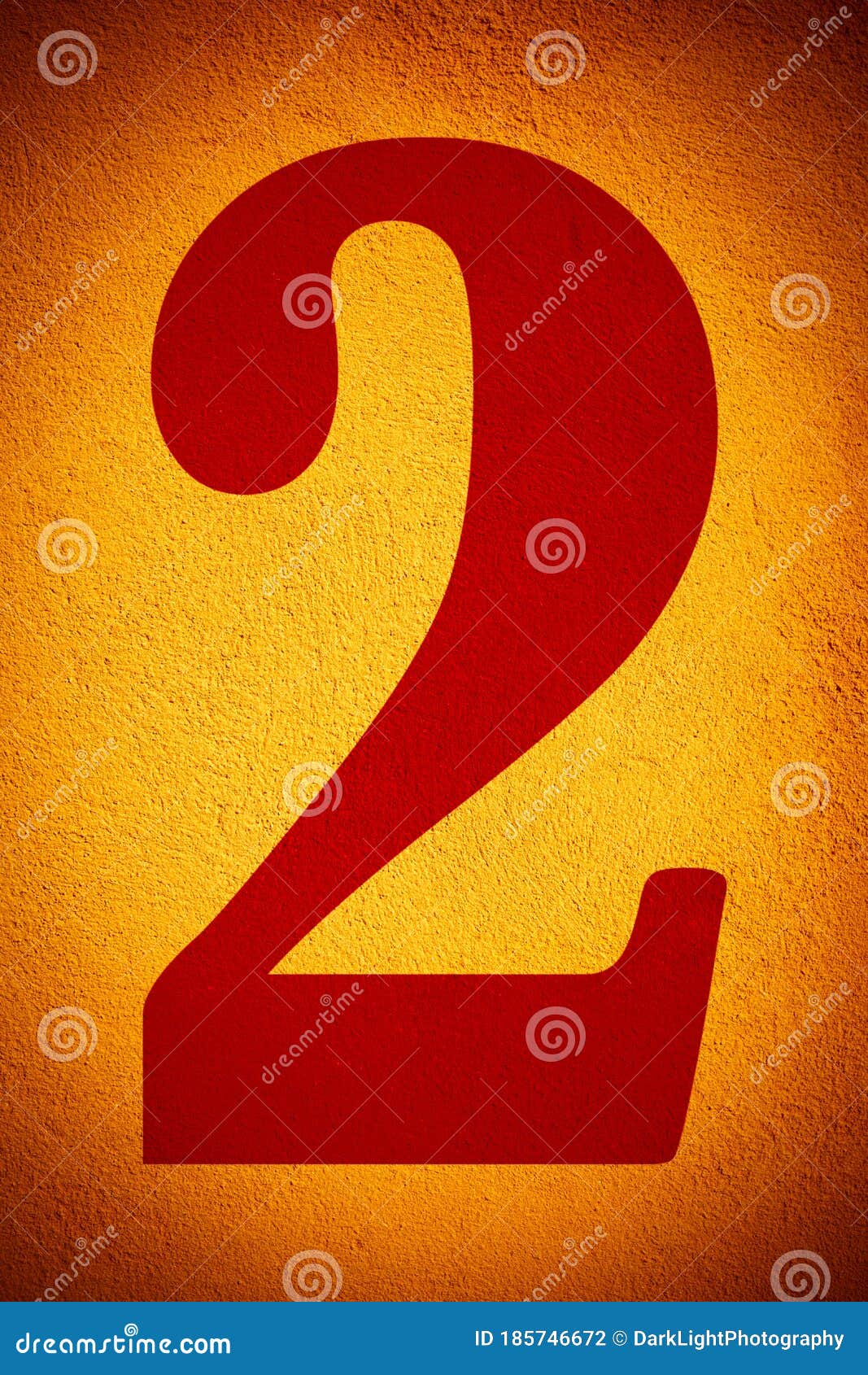 Number Two Painted on Cracked Wall Stock Photo - Image of background ...