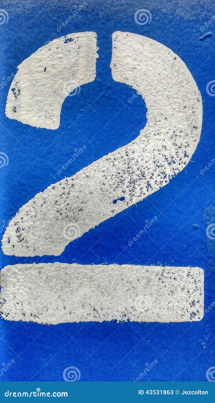 Number two stock image. Image of white, painted, number - 43531863