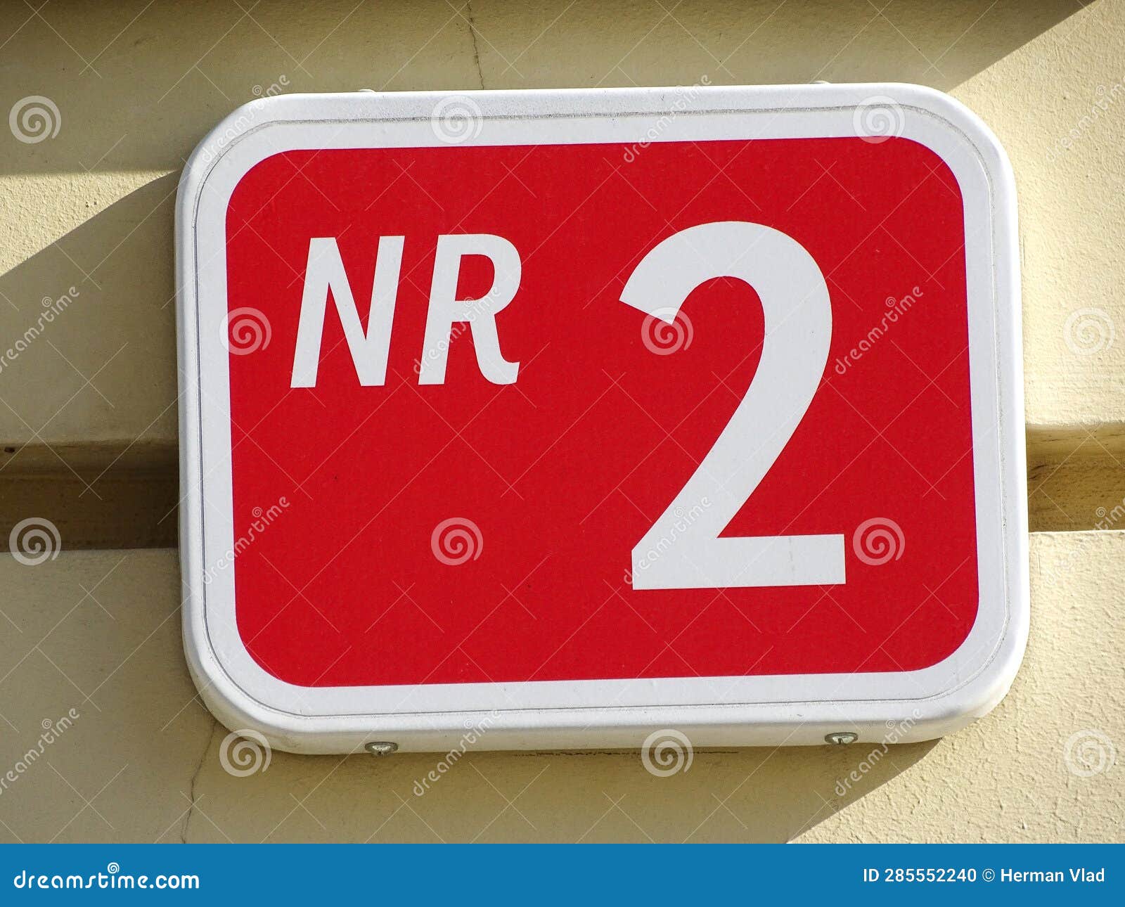 Number Two on a Plaque Placed on a Building Stock Photo - Image of ...