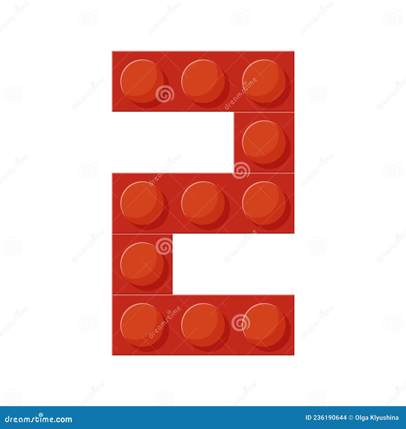 Number Two Plastic Blocks. Flat Style Stock Vector - Illustration of ...