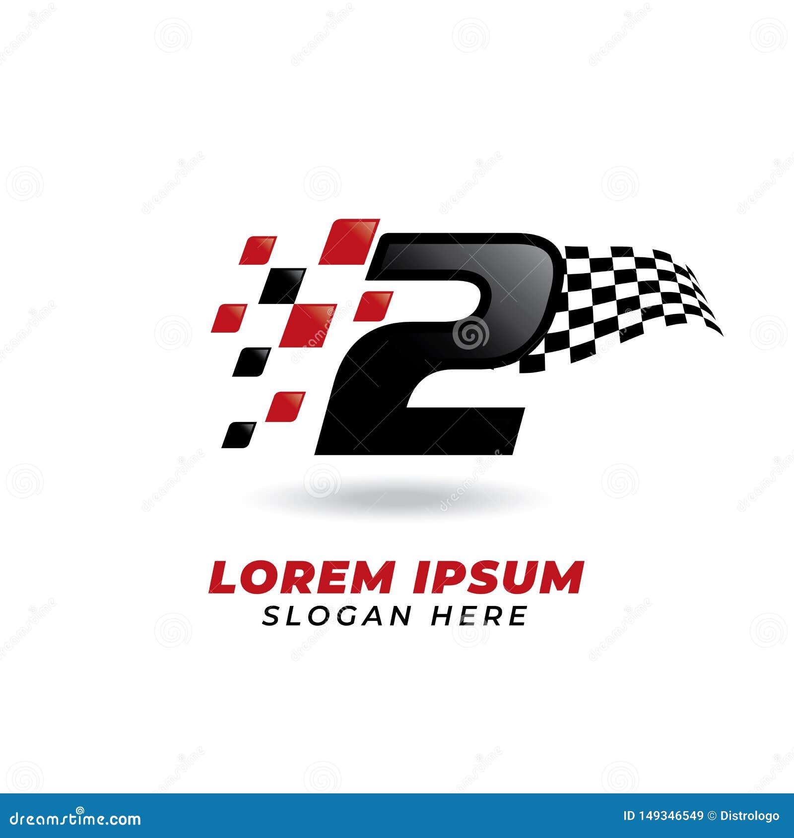 Number Two 2 Racing Icon Symbol Design. Racing Number Logo Design Stock ...