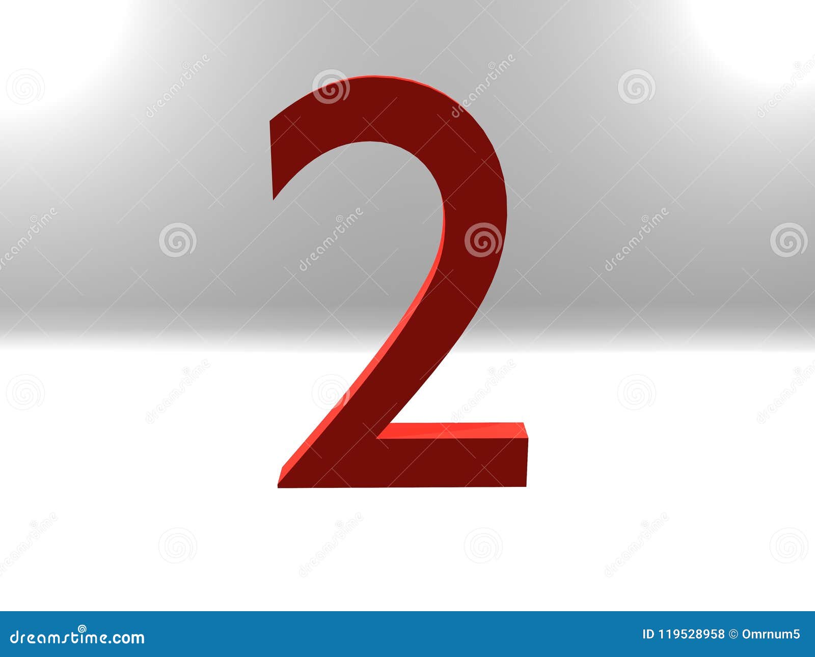 Number Two Represented in Red Stock Illustration - Illustration of ...