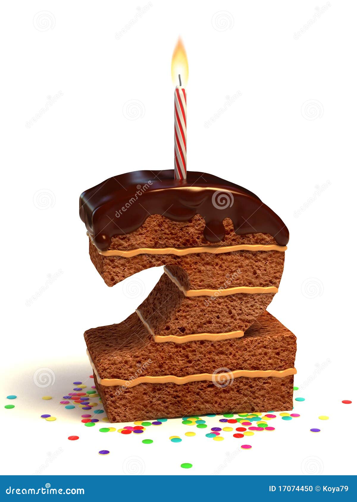 Number Two Shape Birthday Cake Royalty-Free Stock Image | CartoonDealer ...