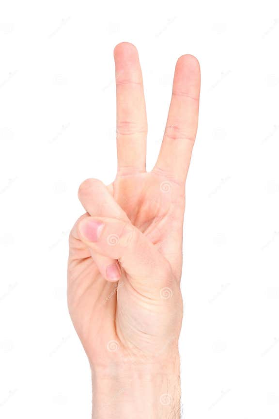 Number Two in Sign Language Stock Image - Image of handed, human: 24670241