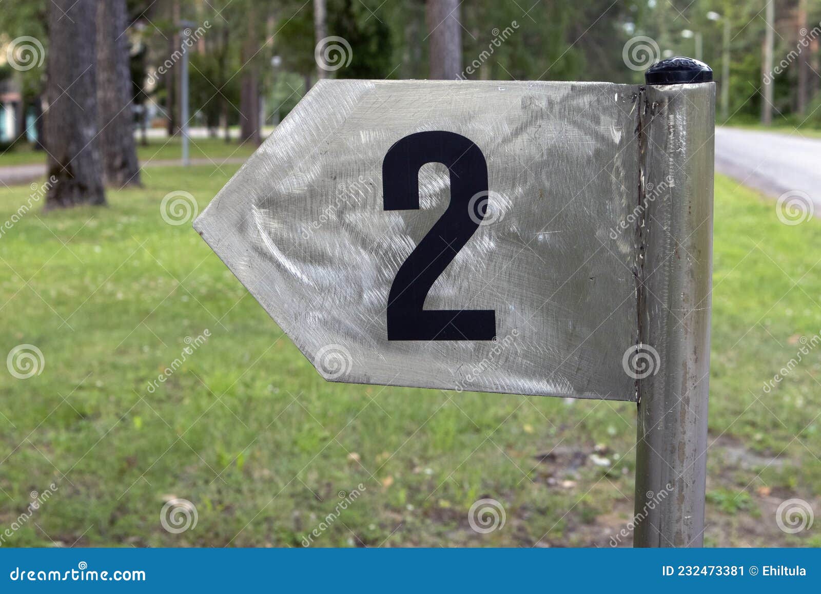 Number Two Sign Post Outdoors Stock Image - Image of digit, metallic ...