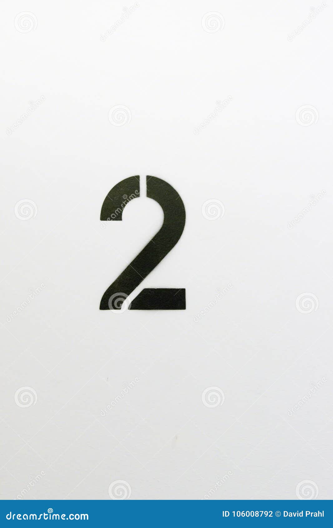 Number Two Stenciled on Wall in Stairwell Stock Photo - Image of ...