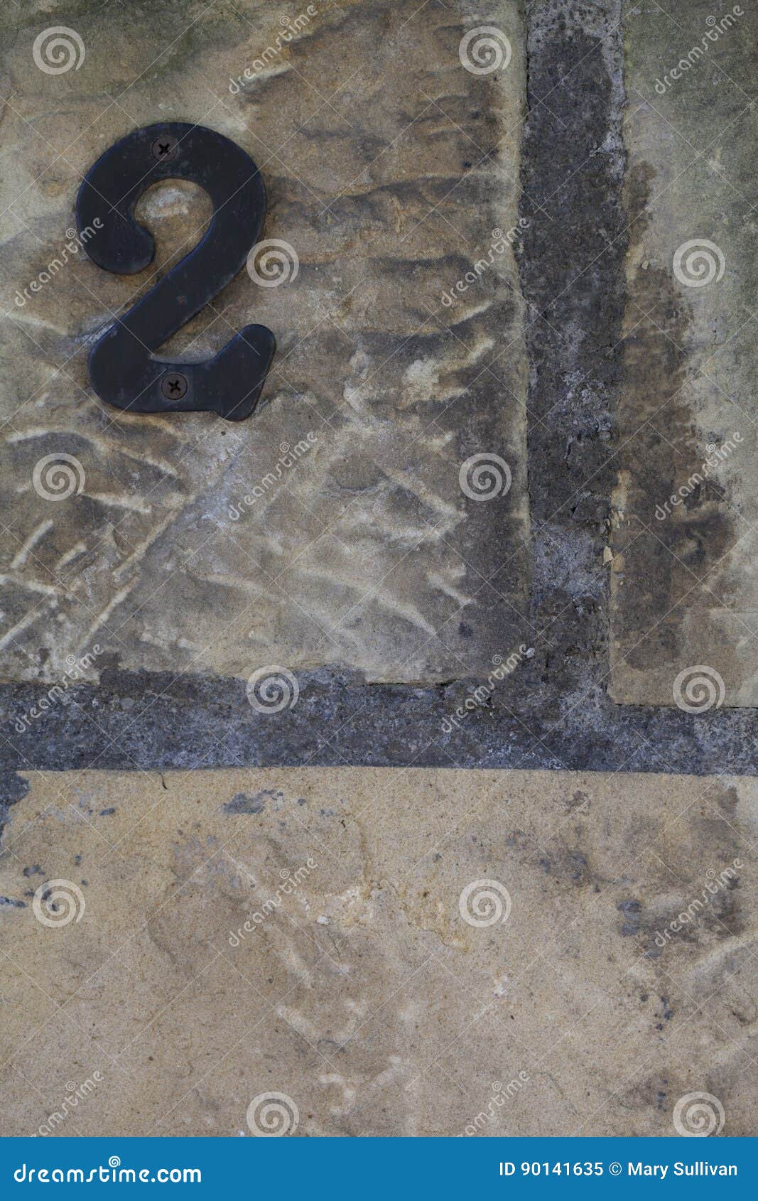 Number Two on Stone Wall stock image. Image of monochrome - 90141635