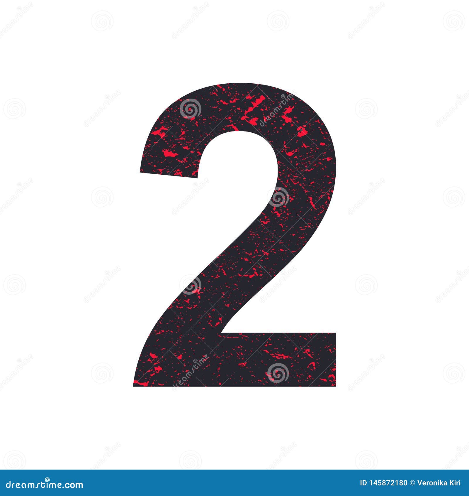 Number Two. 2 Stylized Grunge Texture Stock Vector - Illustration of ...
