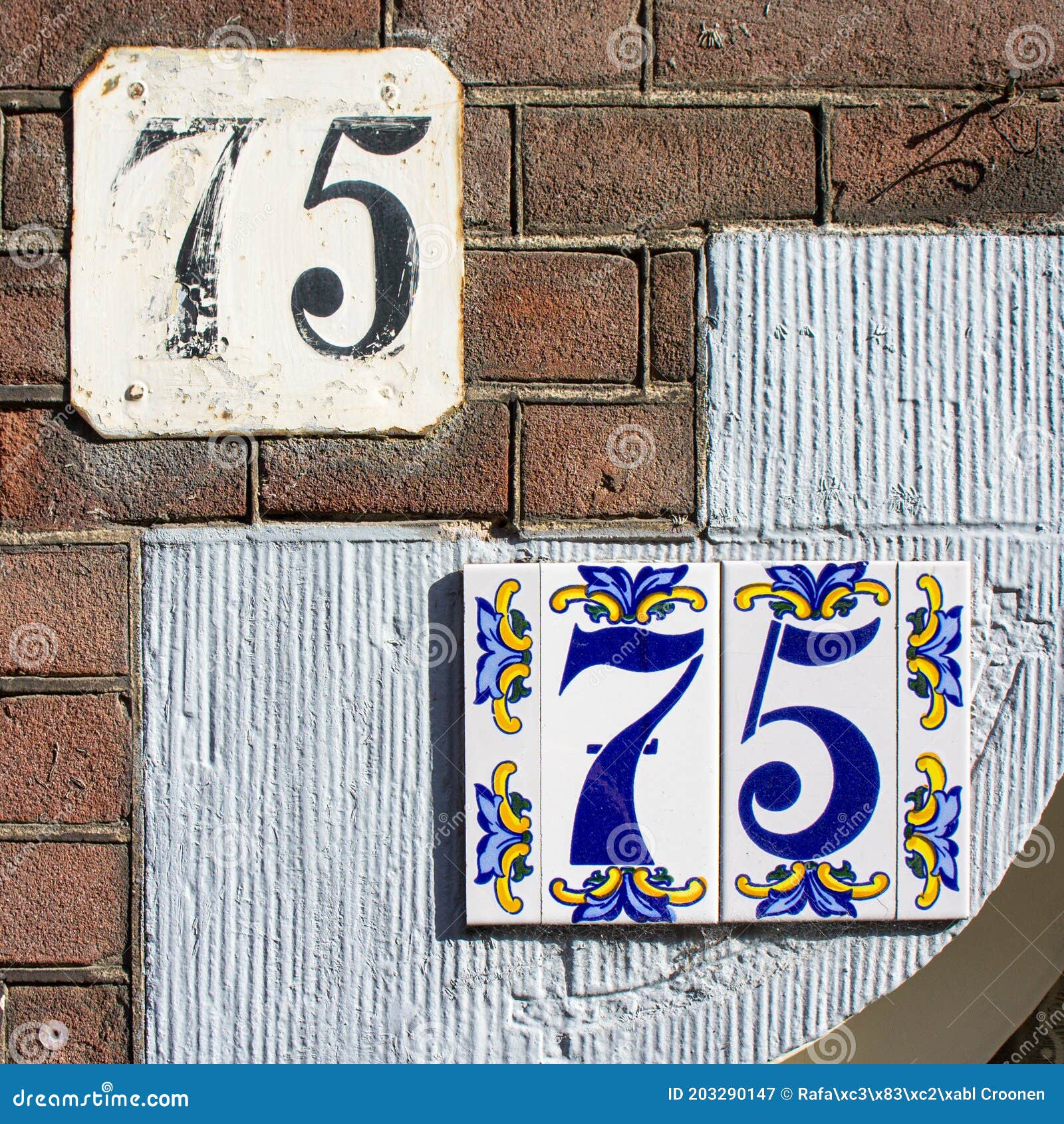 House number 75 stock image. Image of design, outside - 203290147