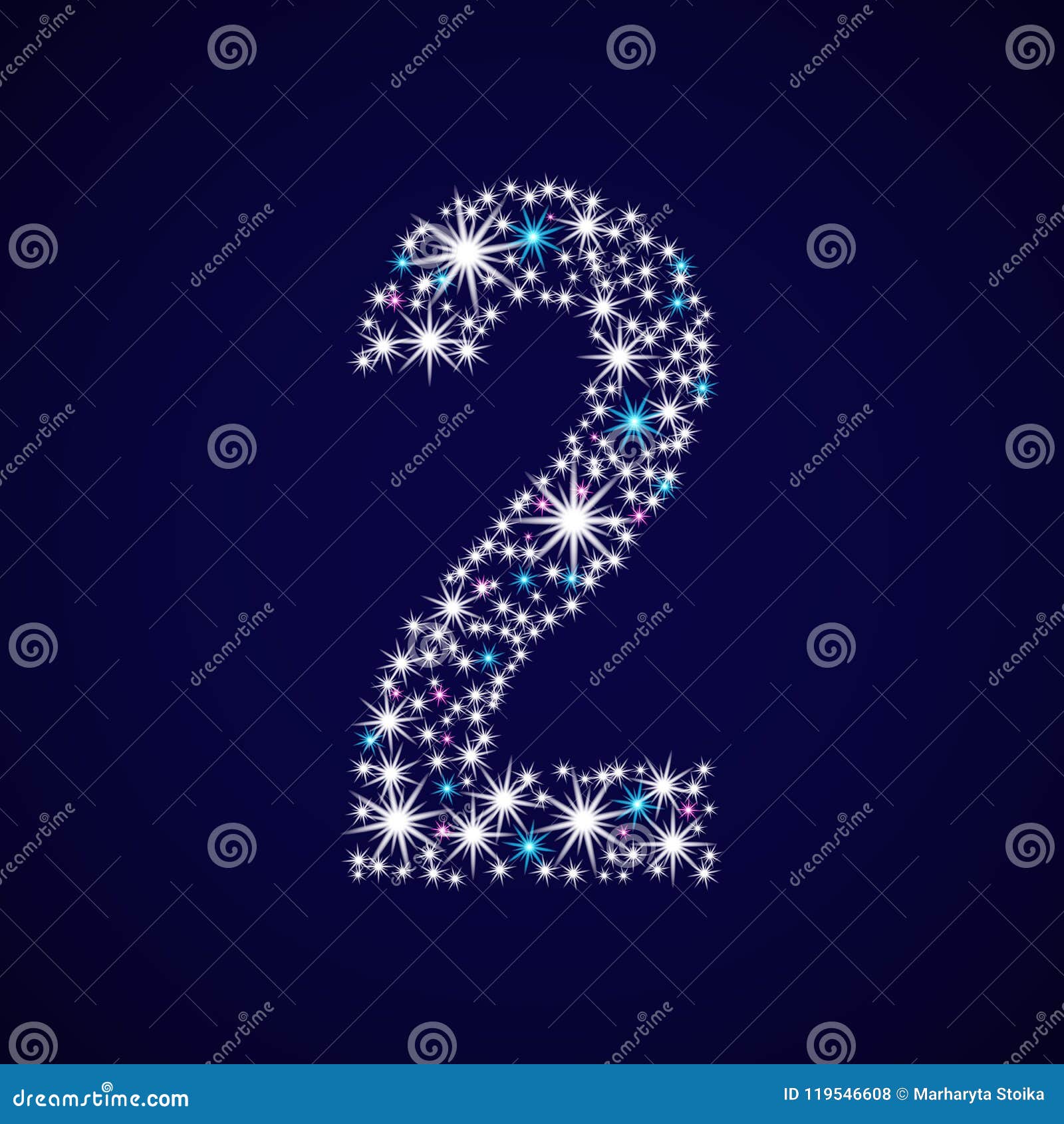 Number two. stock vector. Illustration of silhouette - 119546608