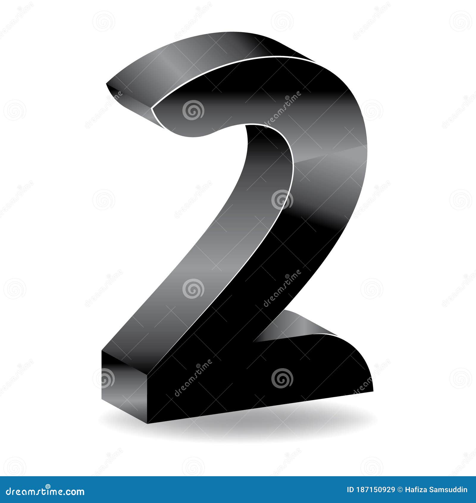 Number Two. Vector Illustration Decorative Design Stock Vector ...