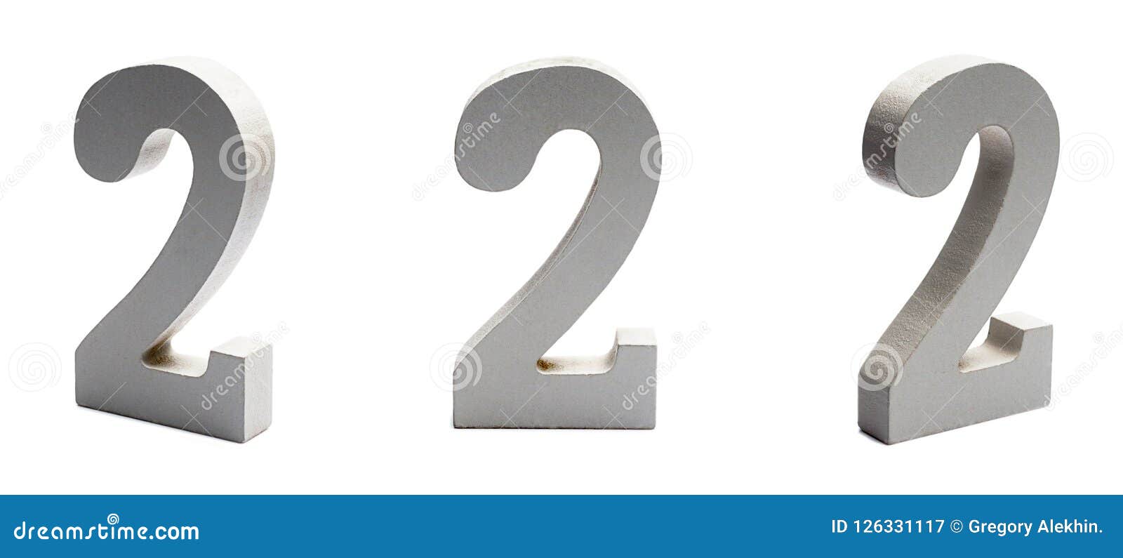 Number Two on a White Background at Different Angles. Stock Image ...