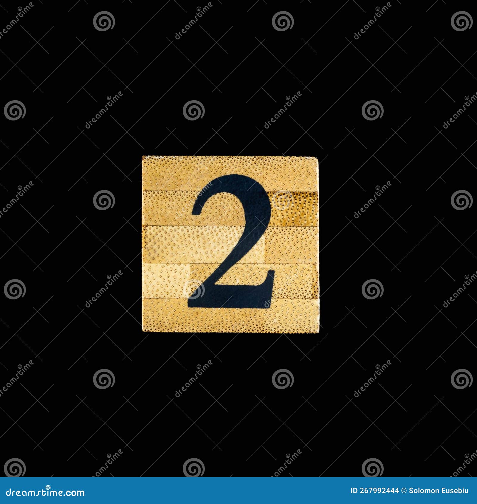 Number 2 Two Wooden Isolated on Black Background Stock Photo - Image of ...