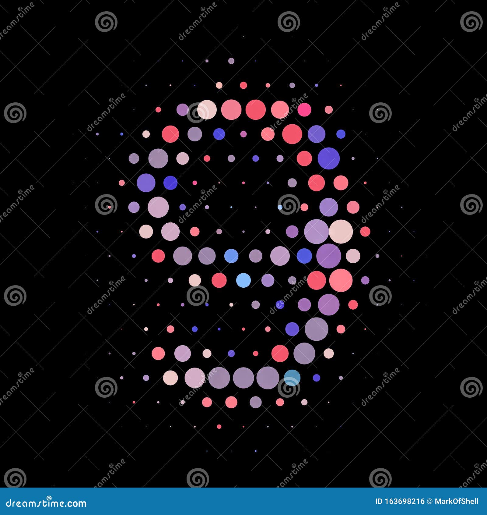 Number Typo Font Irregular Geometric Bubble Circle Sphere Ball Pattern ...