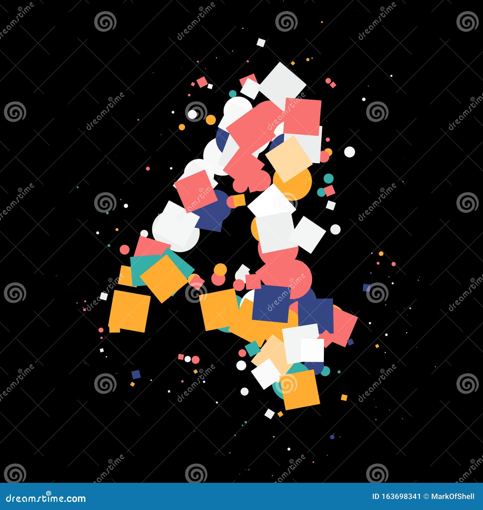 Number Typo Font Irregular Geometric Bubble Circle Sphere Ball Pattern ...