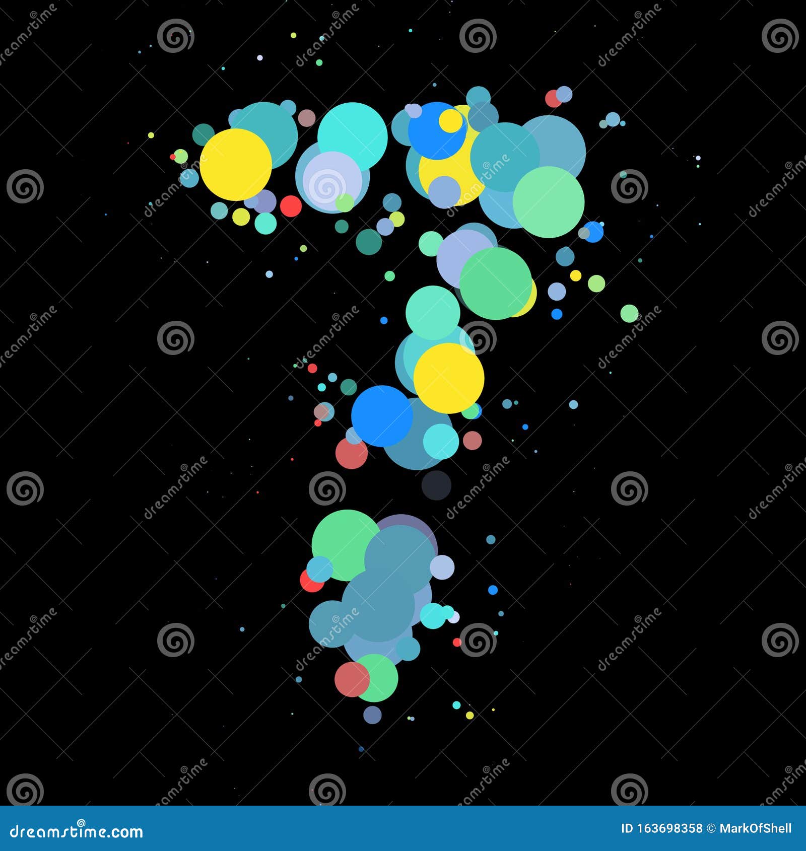 Number Typo Font Irregular Geometric Bubble Circle Sphere Ball Pattern ...