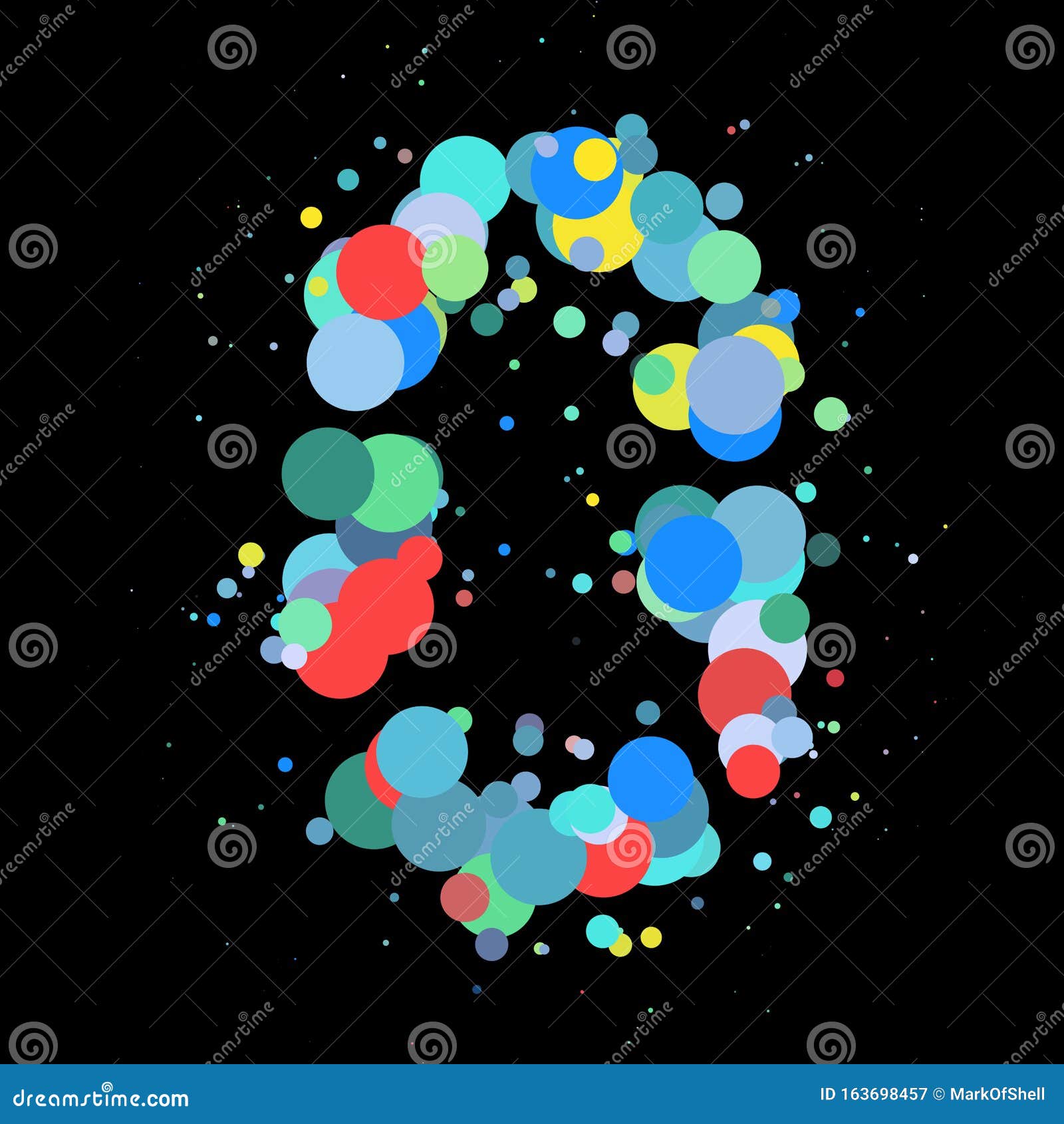 Number Typo Font Irregular Geometric Bubble Circle Sphere Ball Pattern ...