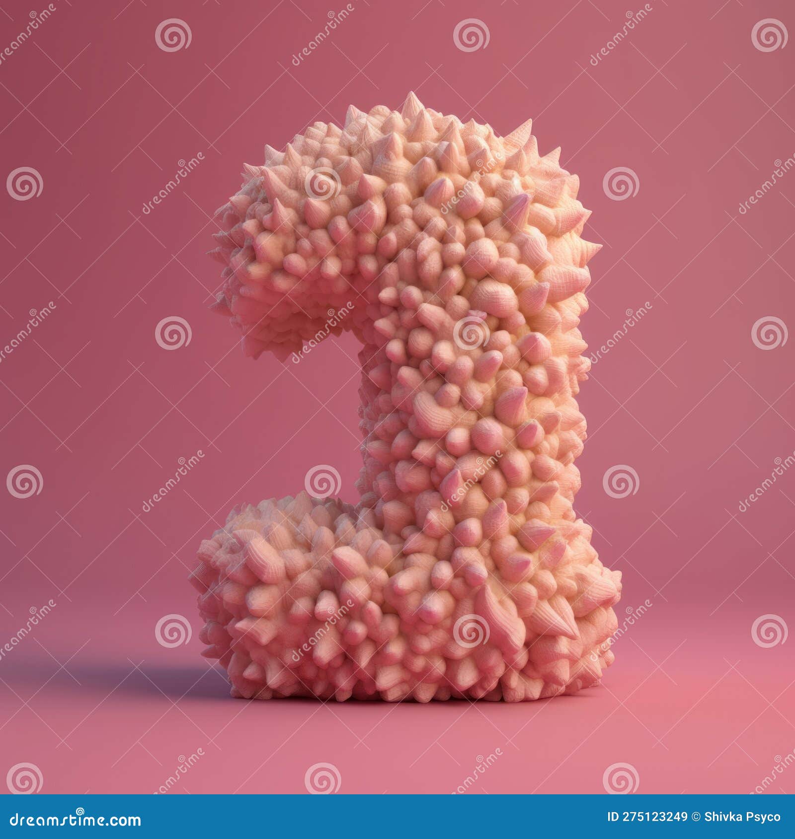 Number 1 Typography Realistic Popcorn Pink Image Generative AI Stock ...