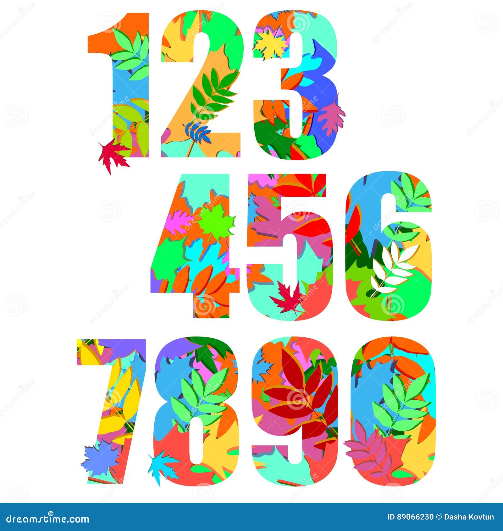 Number Vector Design Symbol Nature Illustration Leaf Stock Vector ...