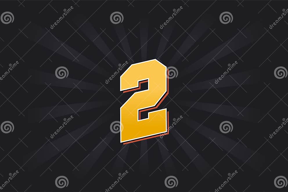Number 2 Vector Font Alphabet. Yellow 2 Number with Black Background ... Number 2 Vector Font Alphabet. Yellow 2 Number with Black Background ...