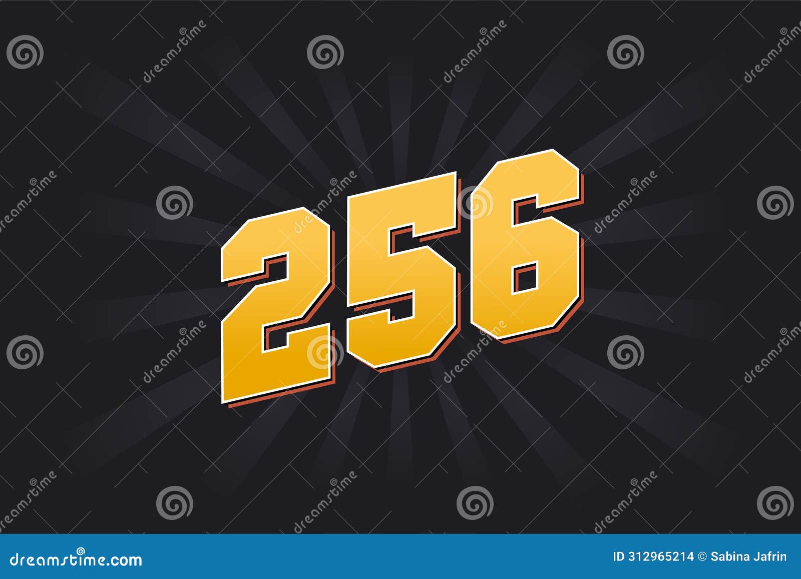 Number 256 Vector Font Alphabet. Yellow 256 Number with Black ... Number 256 Vector Font Alphabet. Yellow 256 Number with Black ...