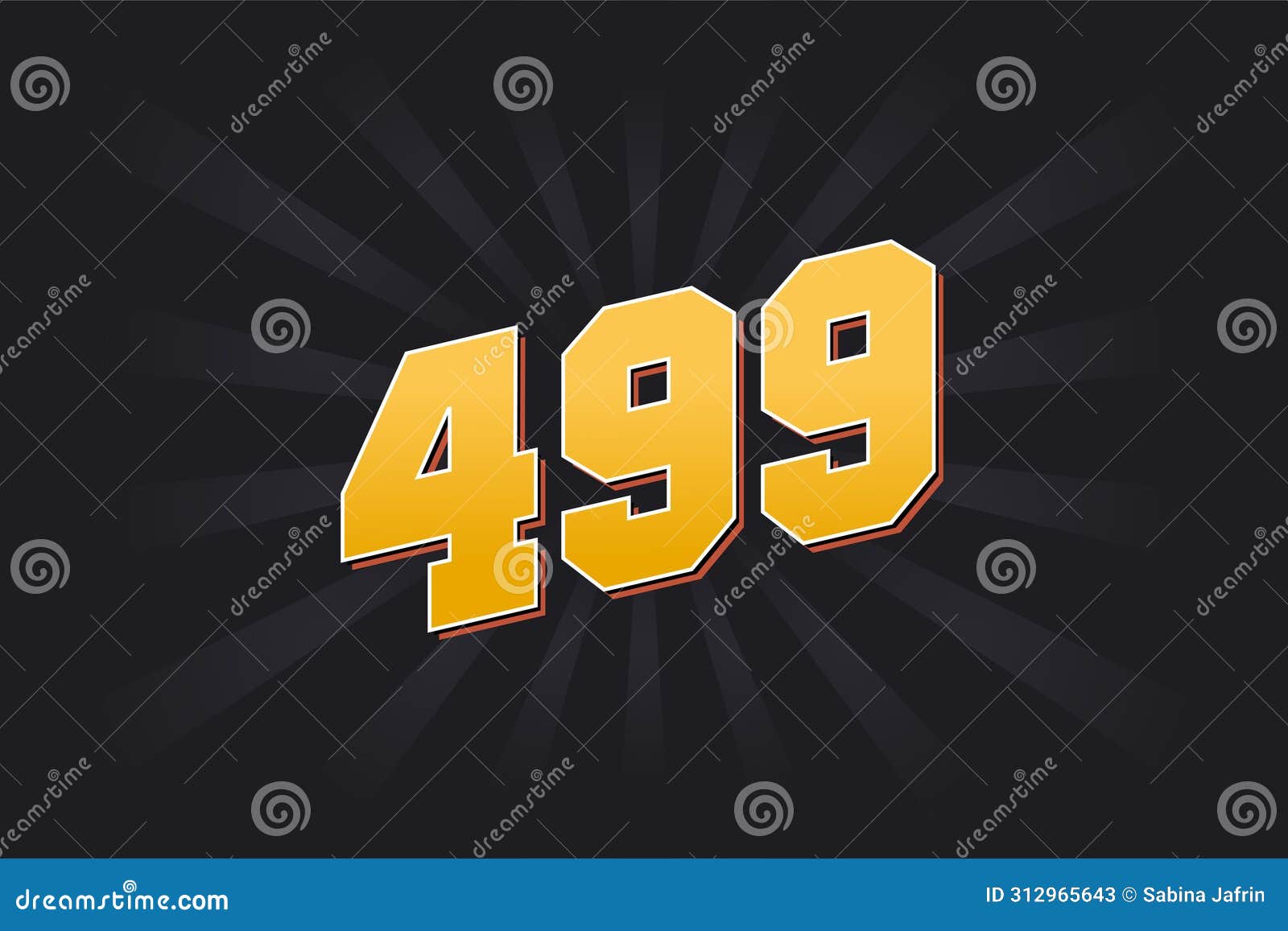 Number 499 Vector Font Alphabet. Yellow 499 Number with Black ... Number 499 Vector Font Alphabet. Yellow 499 Number with Black ...