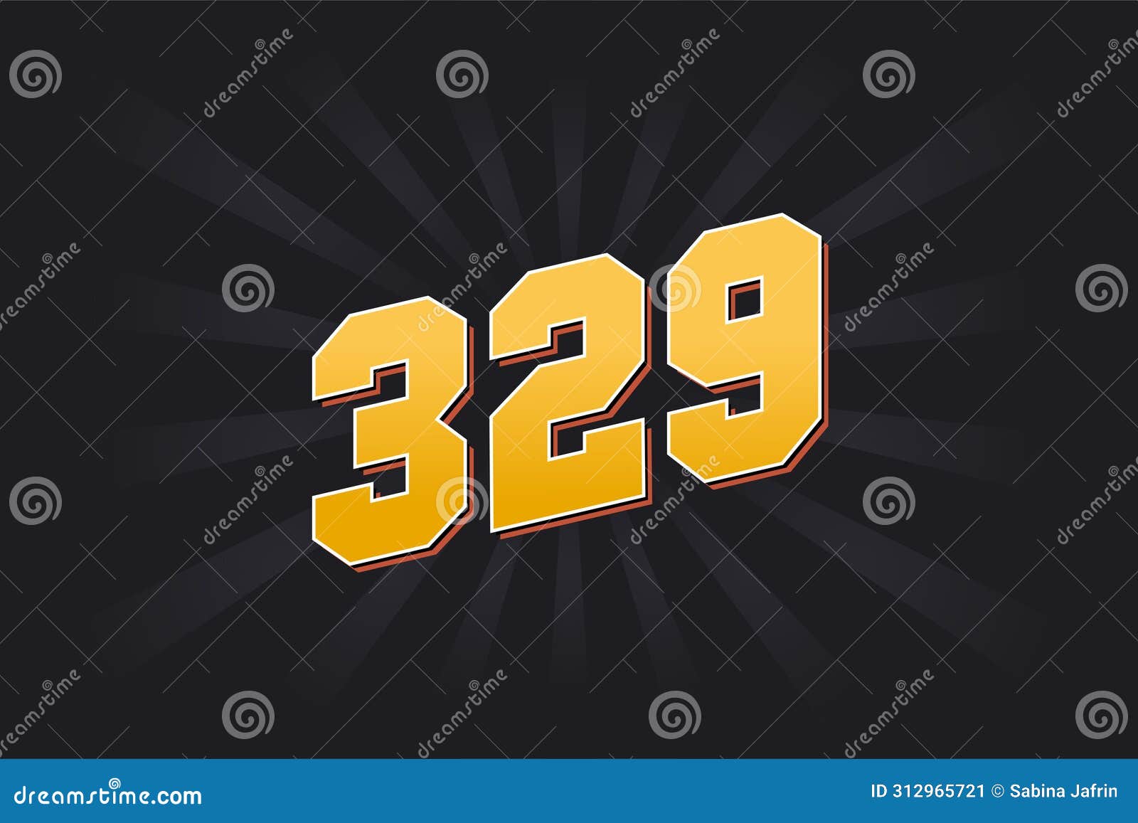 Number 329 Vector Font Alphabet. Yellow 329 Number with Black ... Number 329 Vector Font Alphabet. Yellow 329 Number with Black ...