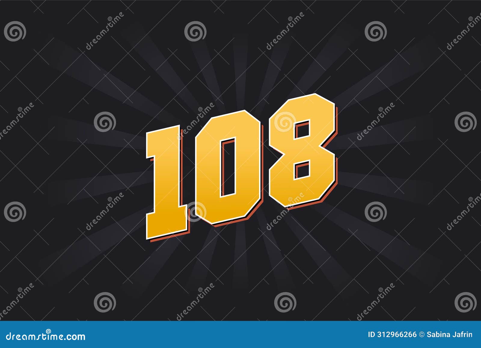 Number 108 Vector Font Alphabet. Yellow 108 Number with Black ... Number 108 Vector Font Alphabet. Yellow 108 Number with Black ...