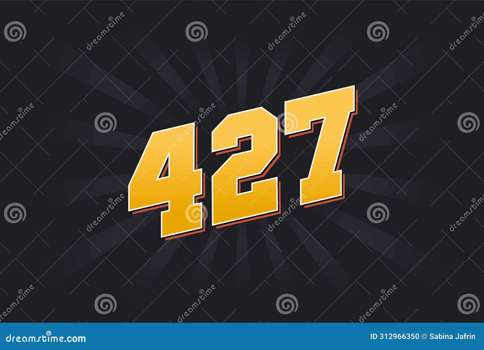 Number 427 Vector Font Alphabet. Yellow 427 Number with Black ... Number 427 Vector Font Alphabet. Yellow 427 Number with Black ...