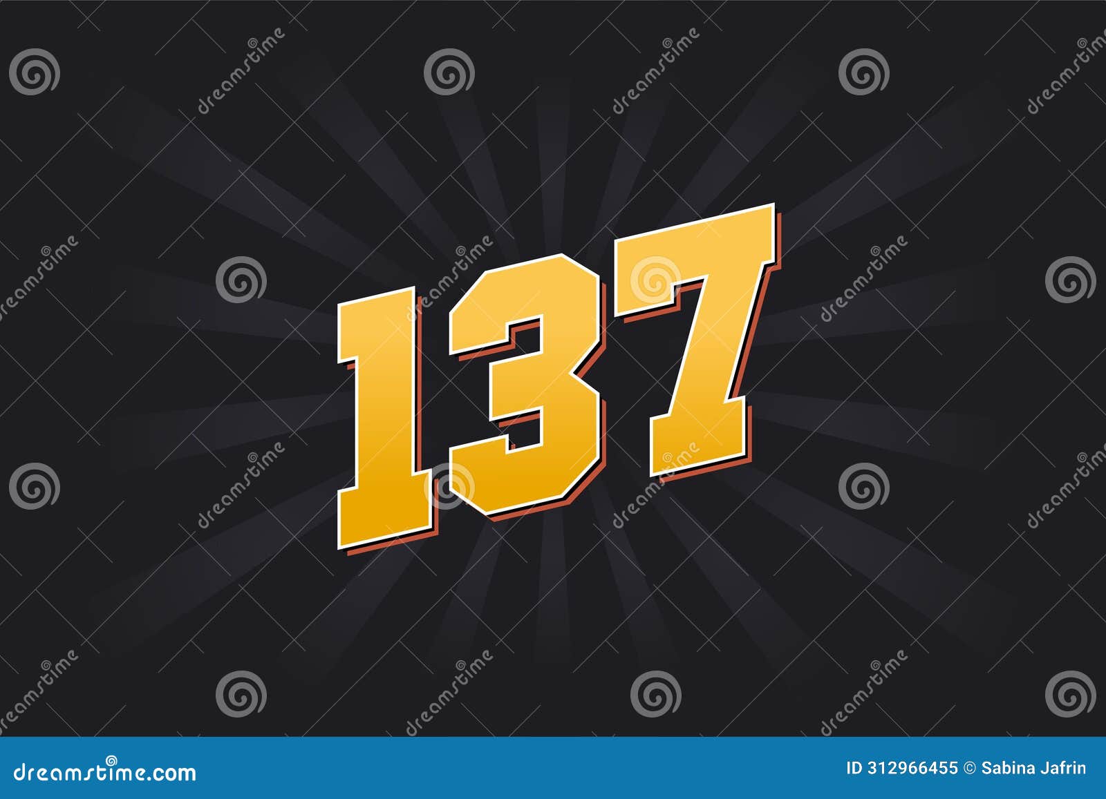 Number 137 Vector Font Alphabet. Yellow 137 Number with Black ... Number 137 Vector Font Alphabet. Yellow 137 Number with Black ...