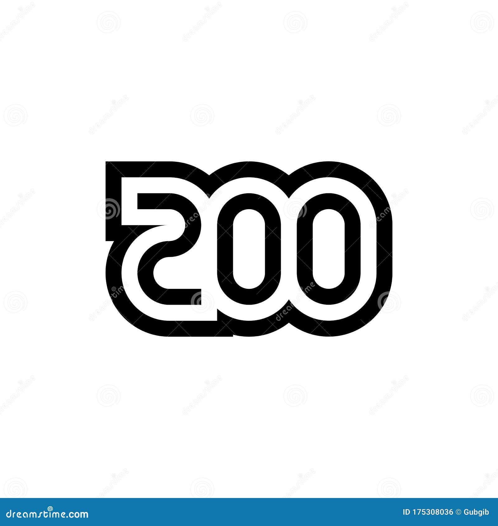 Number 200 Vector Icon Design Stock Vector - Illustration of vector ...