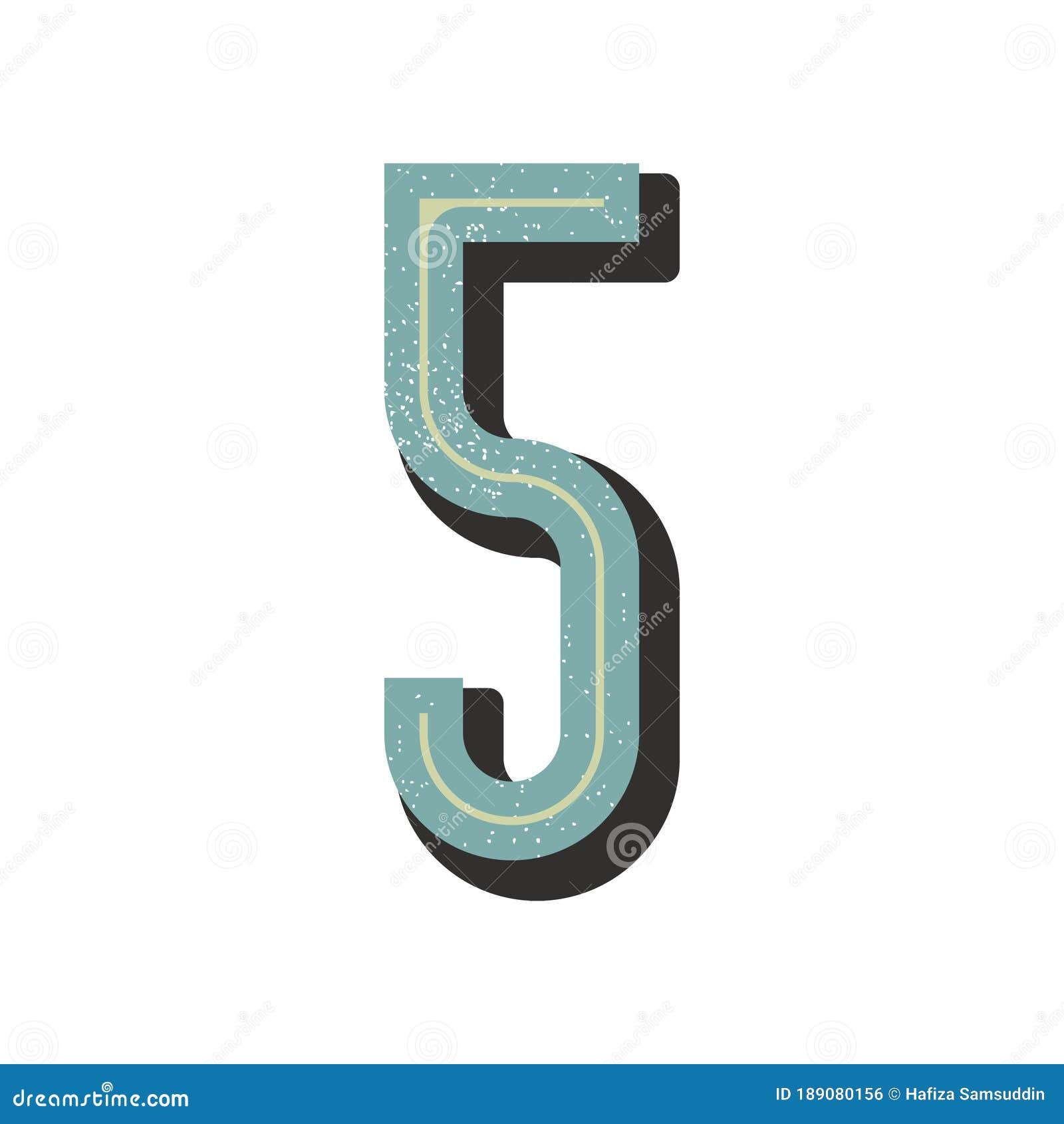 Number 5. Vector Illustration Decorative Design Stock Vector ...
