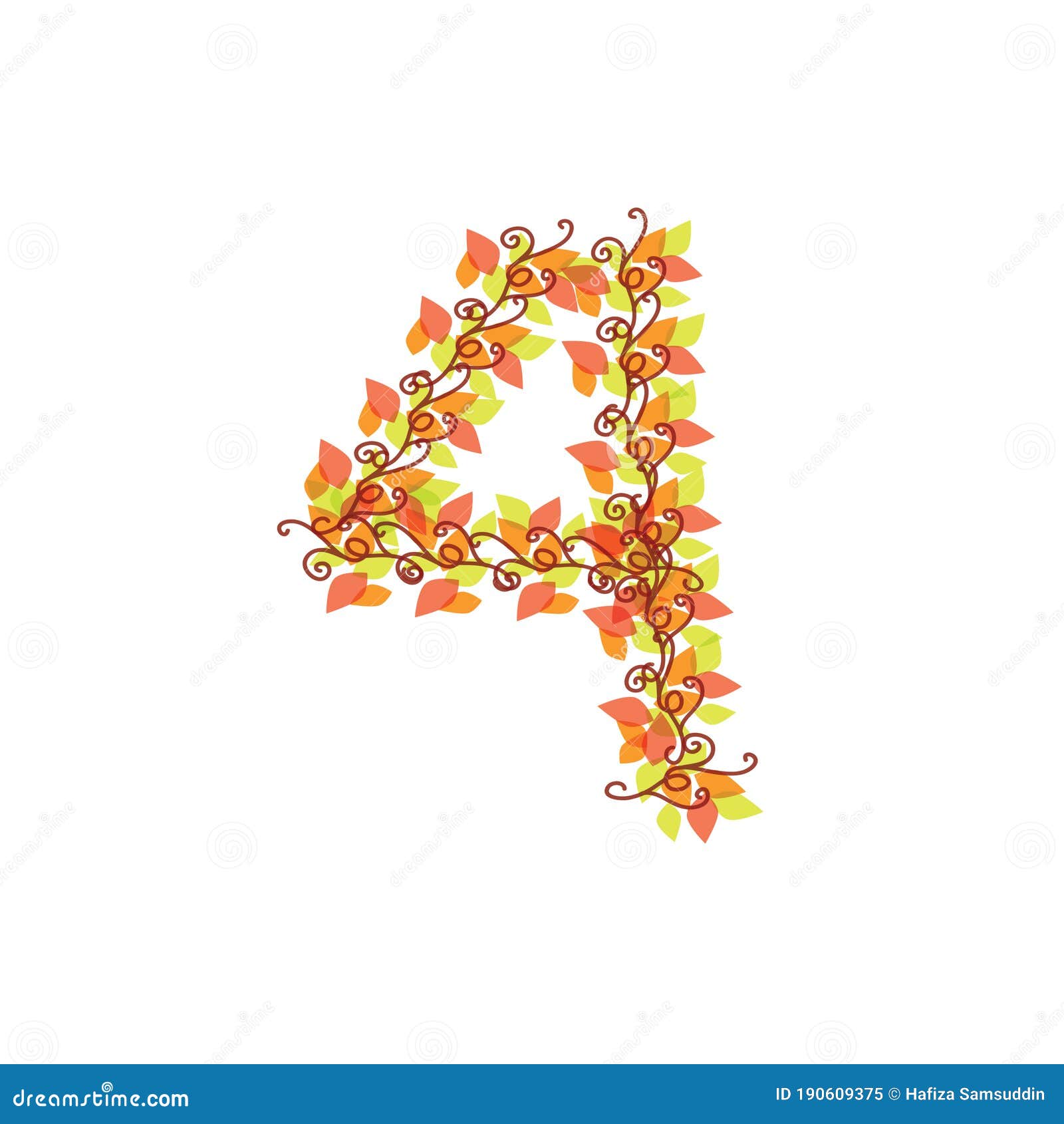 Number 4. Vector Illustration Decorative Design Stock Vector ...