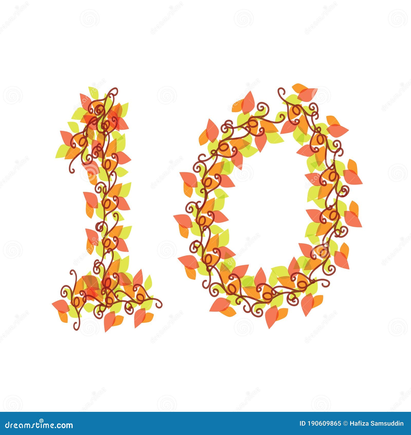 Number 10. Vector Illustration Decorative Design Stock Vector ...